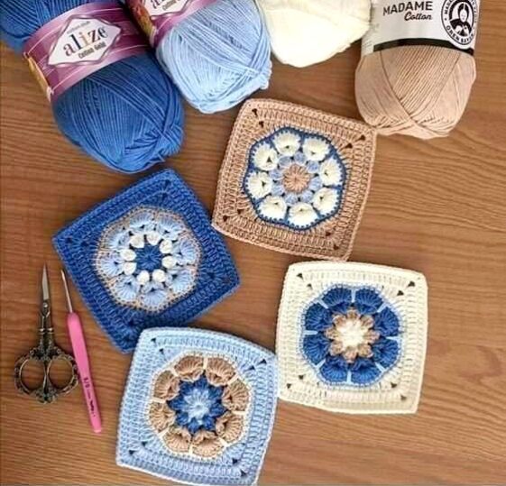 African Flower Square Pattern Free - Crochet Easy