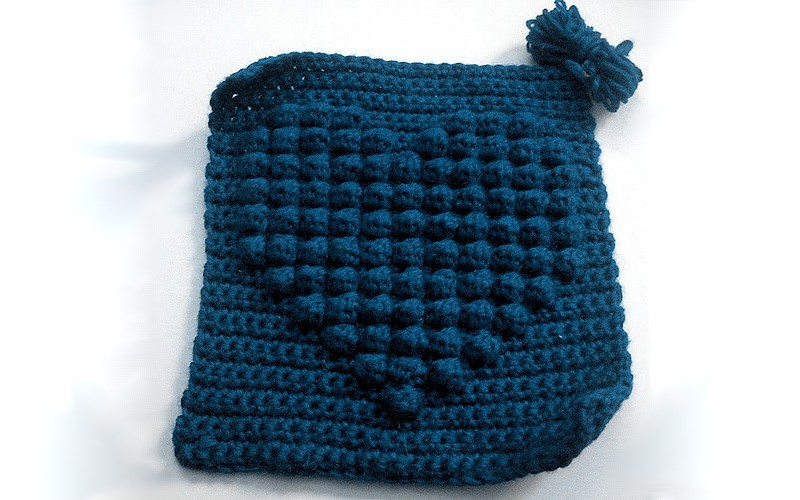 Heart Bobble Square Free Pattern - Crochet Easy