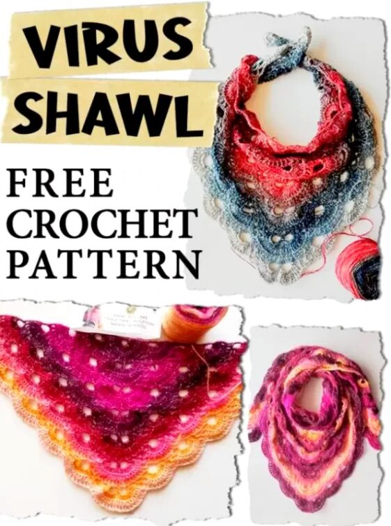 Virus Shawl Crochet - Free Pattern - Crochet Easy